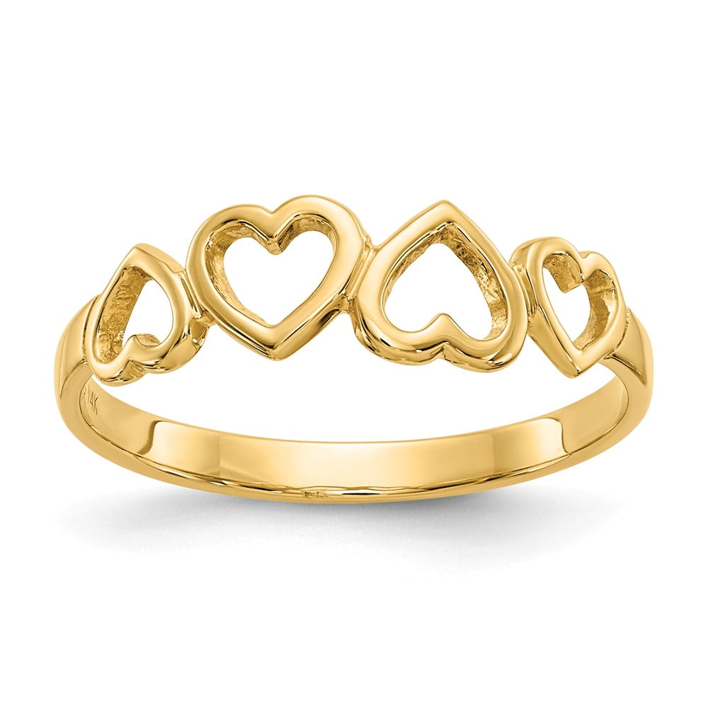 AA Jewels - Solid 14k Yellow Gold Heart Ring Band Size 9 - Walmart.com ... AA Jewels - Solid 14k Yellow Gold Heart Ring Band Size 9 - Walmart.com ...