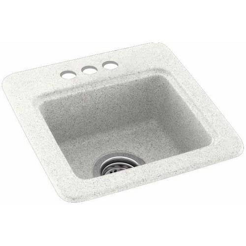 Swan Solid Surface Small Bar Sink (15" x 15") with 3 Faucet Holes ...