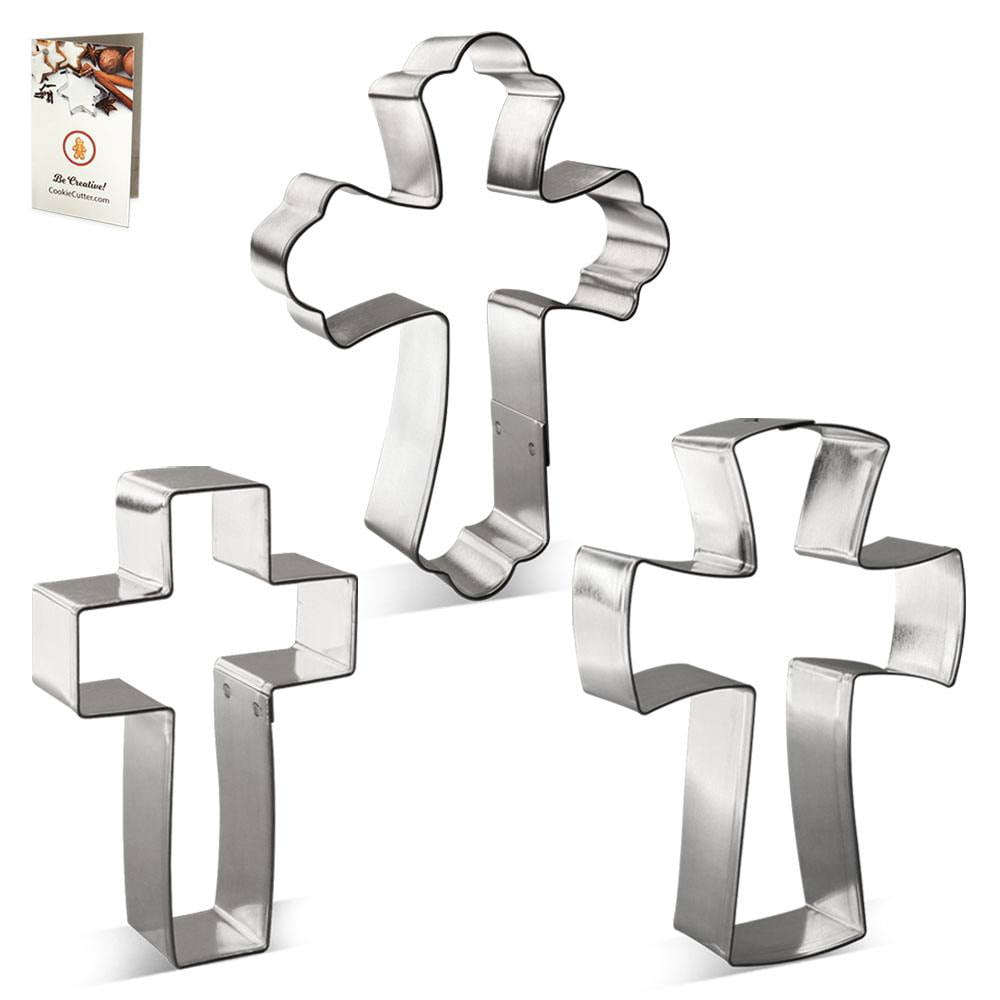 Religious Cross Cookie Cutter 3 Pc Set HS0449 - 5 in, 4 3/8 in, 3.75 in ...