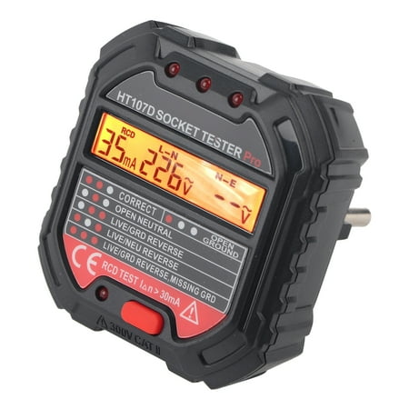 Power Socket Tester HT107D LCD Digital Display Socket Outlet Tester ...