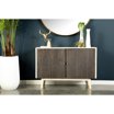 Zamora 3-Drawer Vintage Storage Accent Cabinet in Natural/Antique Brass ...