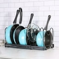 Expandable Kitchen Organizer Rack with 10 Compartments for Pots, Pans ...