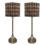 Royal Designs 28" Crystal and Oil Rub Bronze Buffet Lamp with Colorful ...