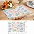 Cartoon Cats Cotton Linen Placemats Set of 8, Pink Blue Green Cat ...