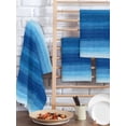Blue Ombre Stripes Kitchen Dish Towels for Drying Dishes Set of 2 ...