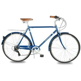Tracer Osaka Hybrid City Bike for Men Shimano 7 Speed 28 Wheels Brown Seat and Grips 21 Steel Frame Blue Walmart