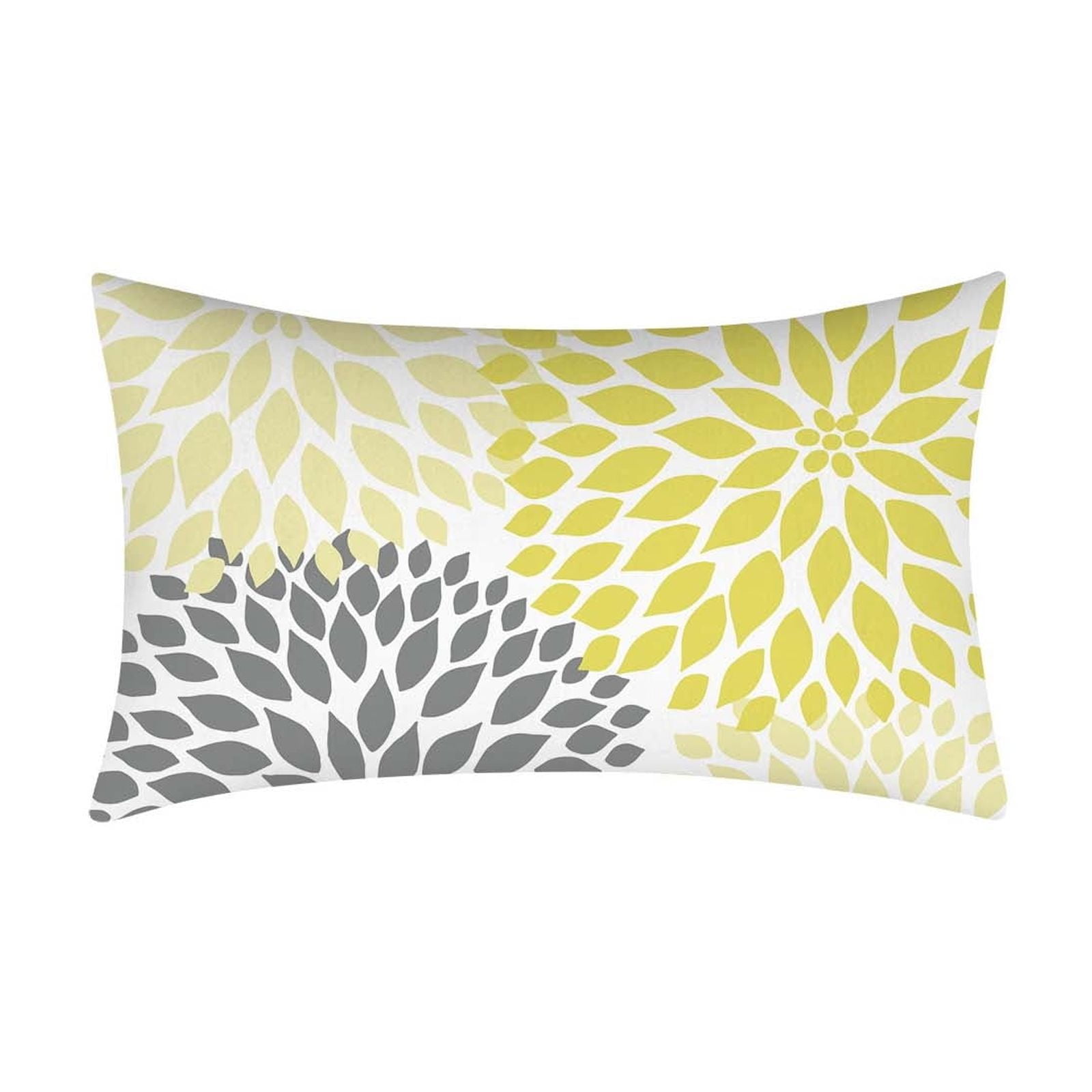 Click here for Maliangggg Yellow Blue Floral Outdoor Throw Pillow... prices