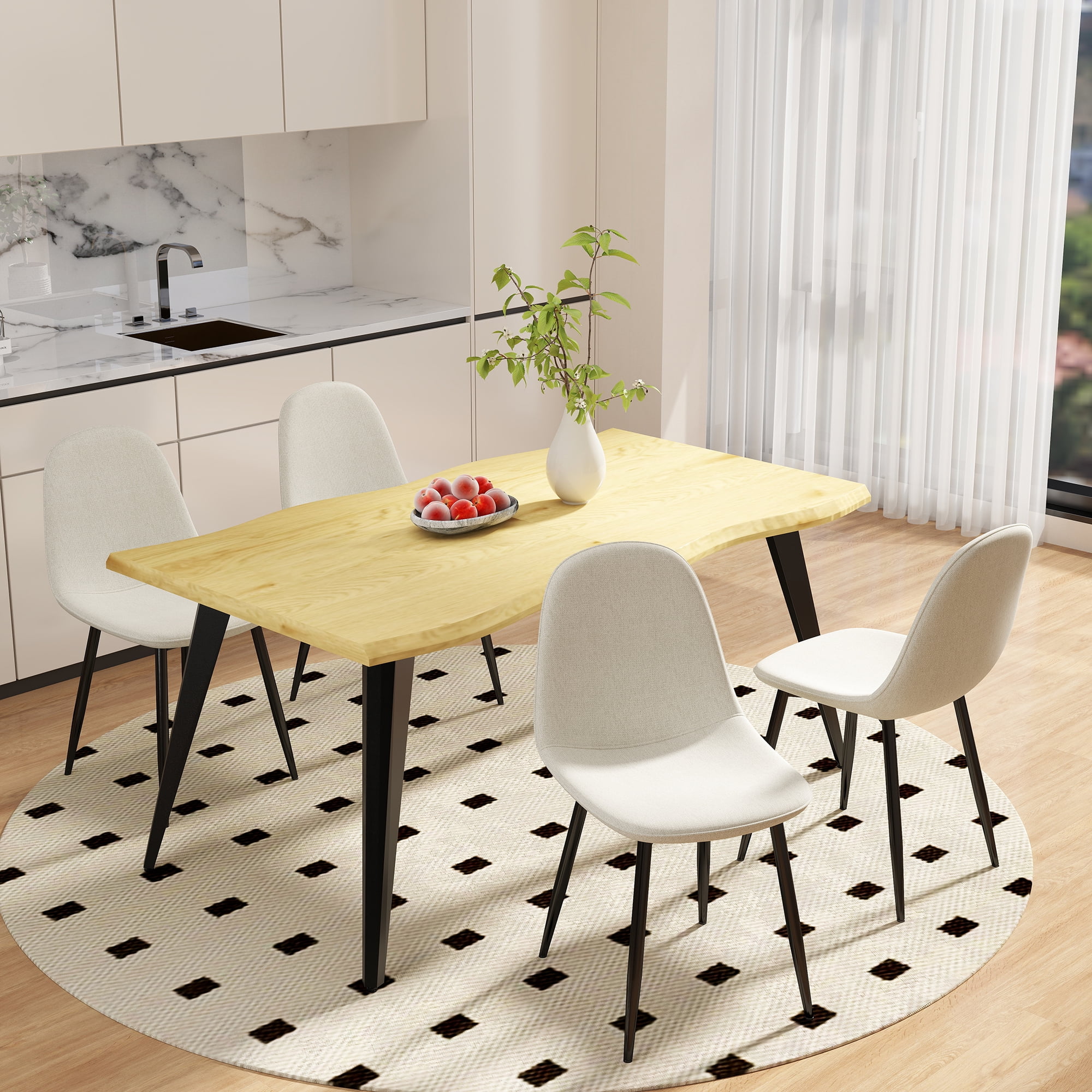 Click here for Homy Casa Modern Rectangular 5-Piece Dining Set Fo... prices