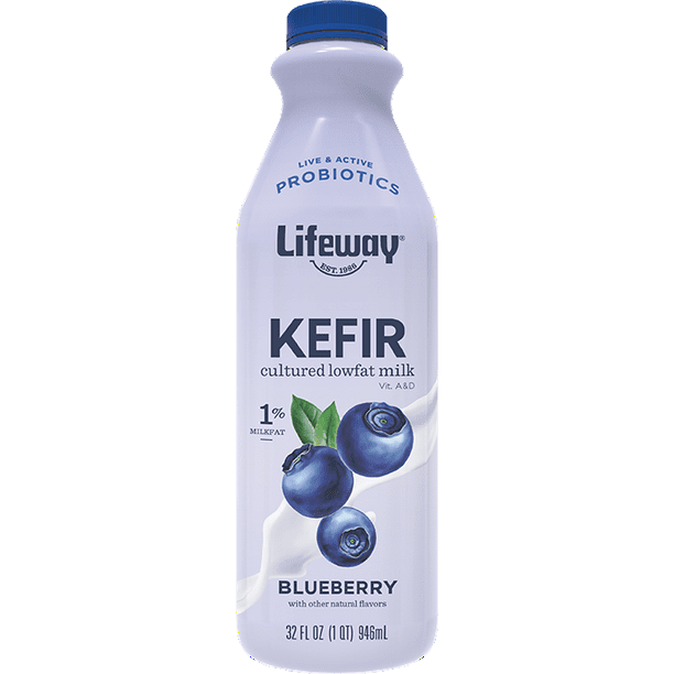 Lifeway Lowfat Milk Blueberry Kefir, 32 fl oz - Walmart.com