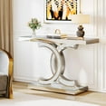 Tribesigns Mirrored Console Table, Modern Silver Entryway Table with ...
