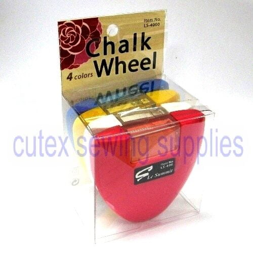 Chalk Wheel - Blue, Red, White, Yellow Four Color Set Fabric Markers ...