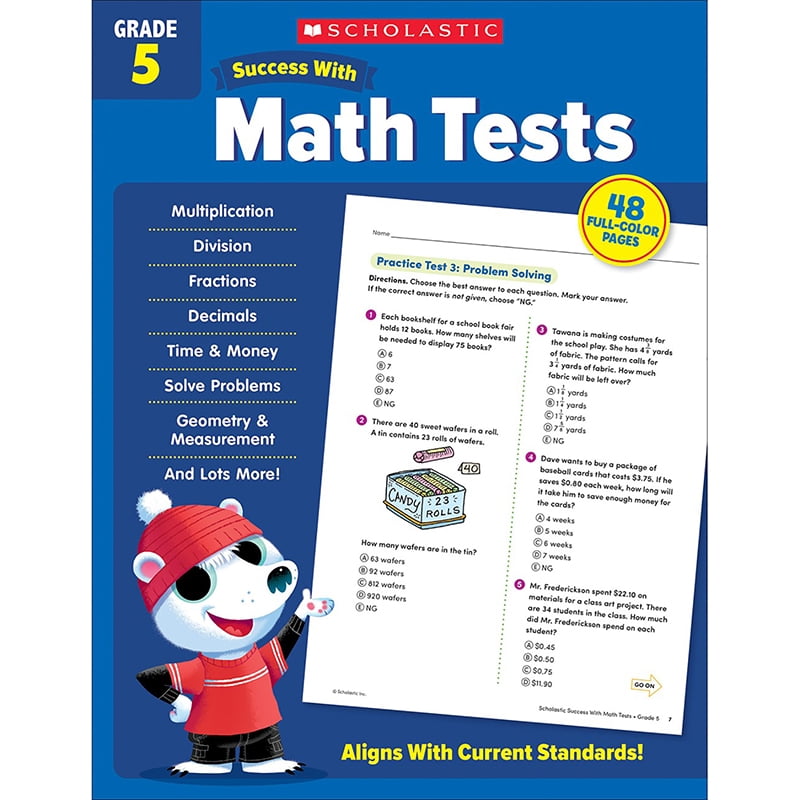 Success With Math Tests: Grade 5 | Bundle of 2 Each - Walmart.com