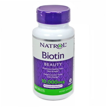 Natrol Biotin Beauty Supplements, 10000mcg Tablets for Hair Growth ...