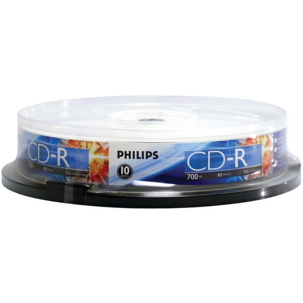 Philips® 700mb 80-minute 52x Cd-rs (10-ct Cake Box Spindle) - Walmart.com