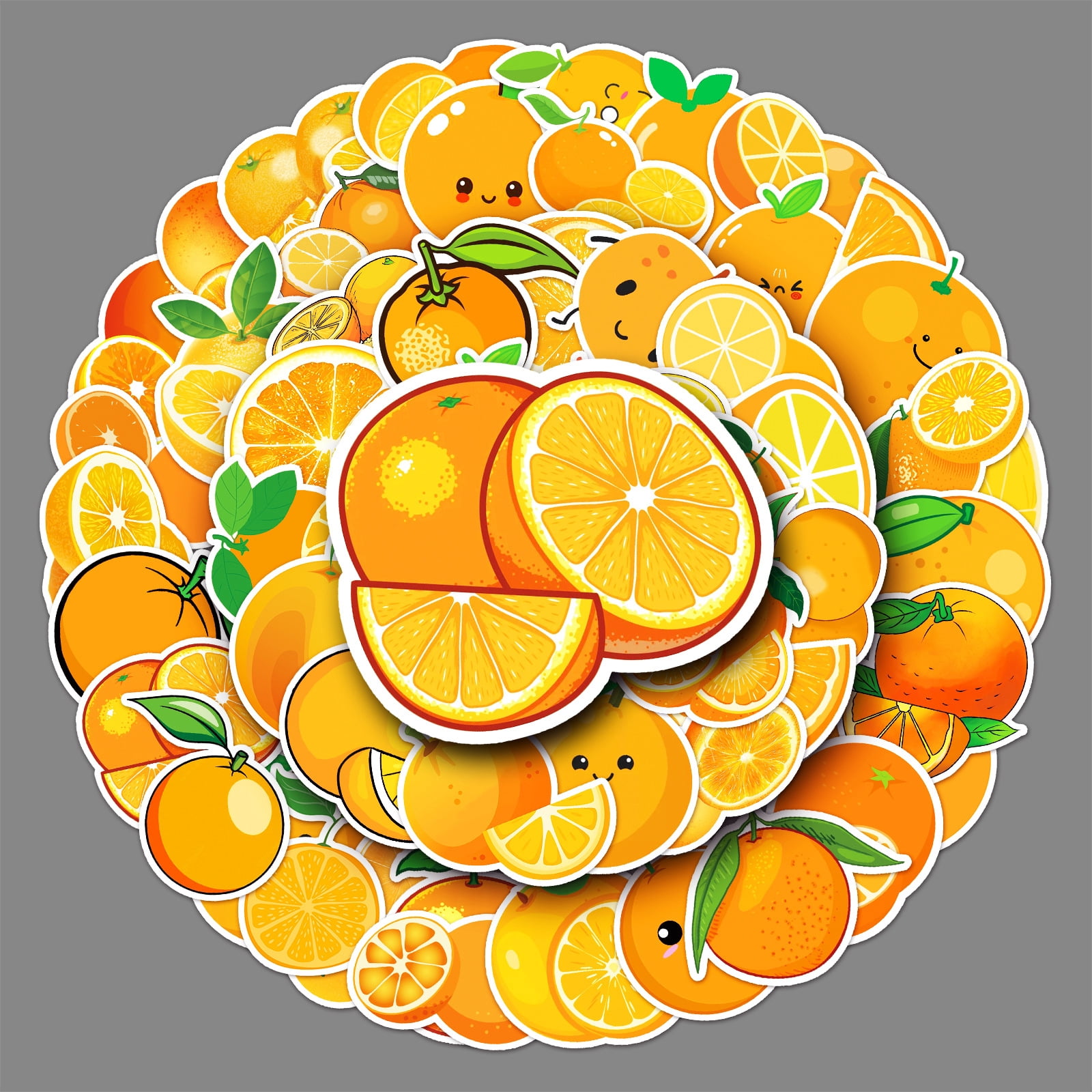 Pegatinas naranjas -50 pegatinas de vinilo impermeables de color ...
