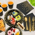 175PCS Black and Gold Paper Plates Party Supplies for 25 Guests ...