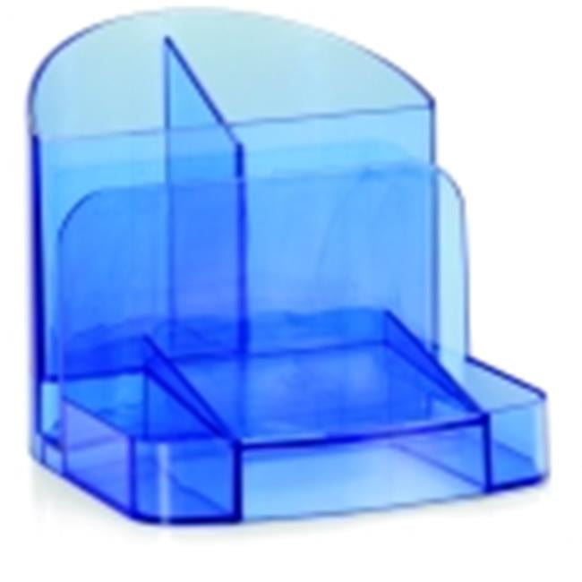 Officemate Deluxe Desk Organizer With 6 Compartment - Transparent Blue ...