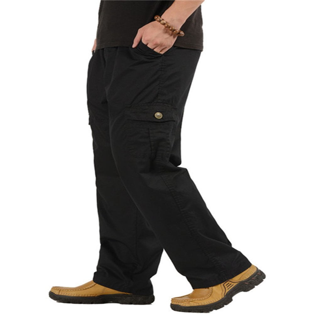 Click here for Generic Mens Loose Cargo Pants Casual Elastic Wais... prices
