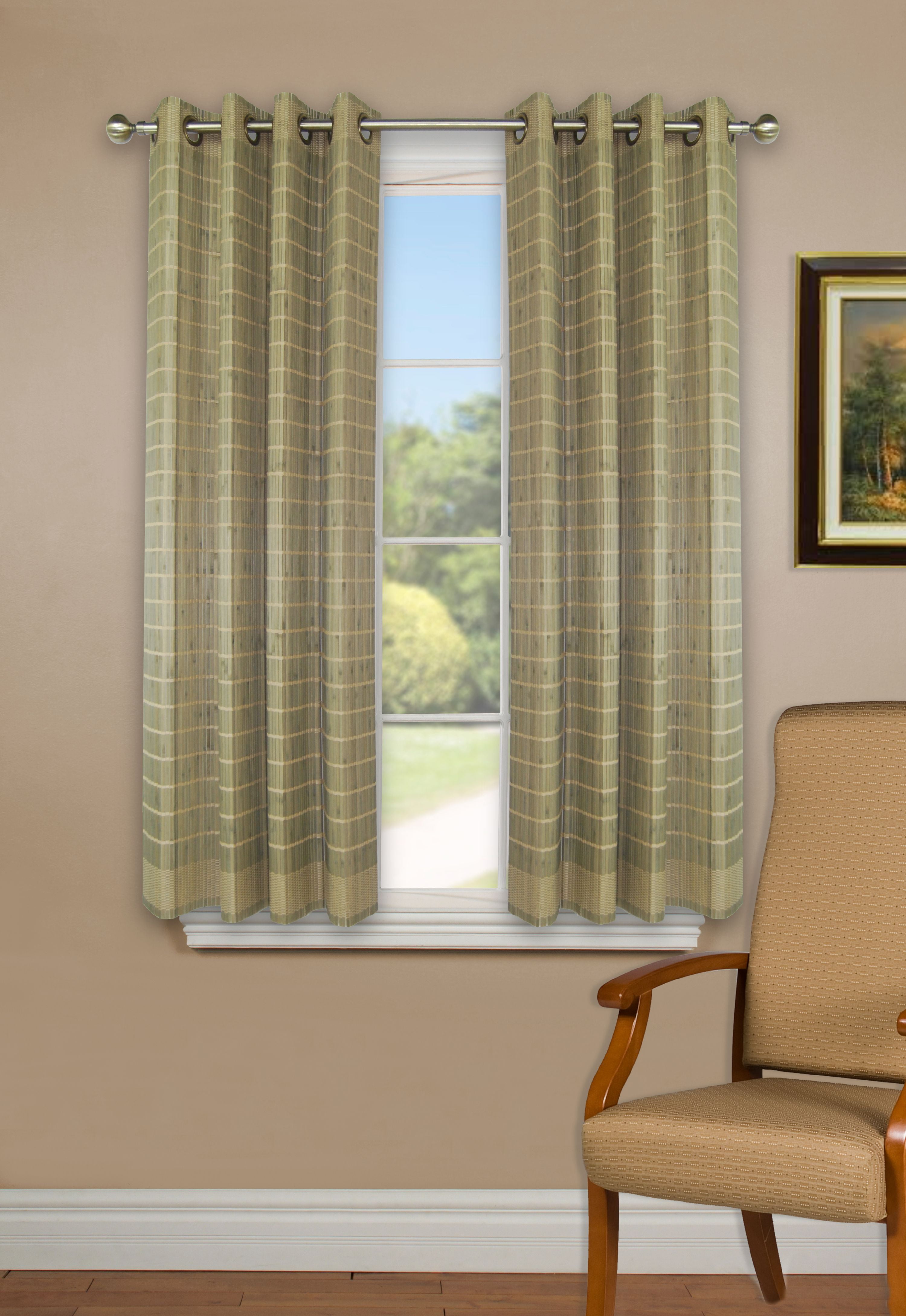 Versailles' Bamboo Wood Curtain Panel With Grommets (42in x 63in ...