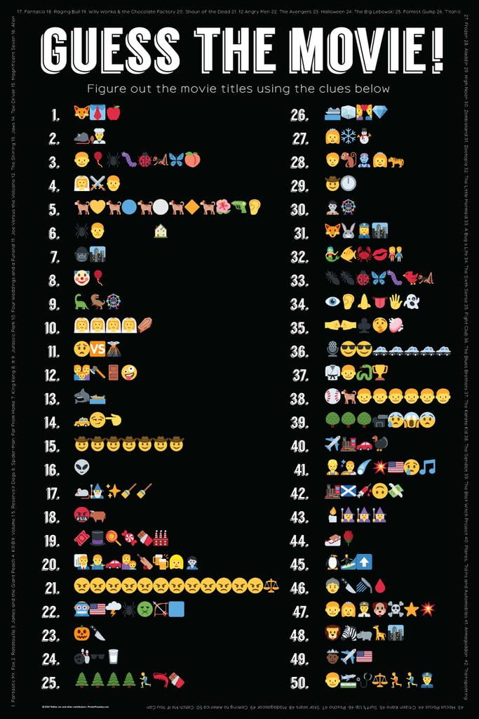 Guess The Movie By Emojis Funny Film Buff Pop Culture Game With Answers ...