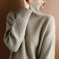 Distinctive Turtleneck Sweater Womens Loose Diamond Lazy Style Knitted
