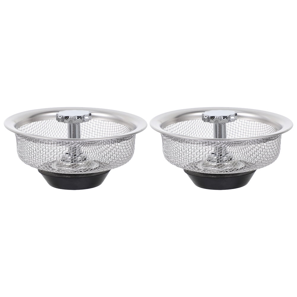 2 piezas de malla coladora para fregadero con bordes lisos y tapón de ...
