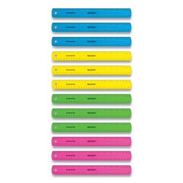 Westcott-2PK Clear Flexible Acrylic Ruler, Standard/Metric, 18" Long ...