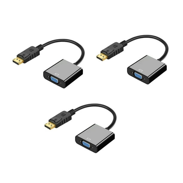 3 PCS Display Port to VGA Adapter 1080P Converter, DisplayPort DP to ...