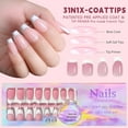 150Pcs Press On Nails Soft Gel False Nail Tips 3 in 1 Pre-Colored ...