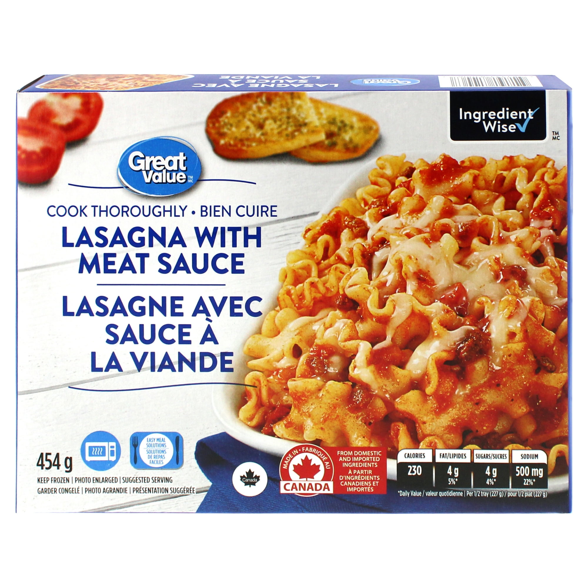 Click here for Great Value Lasagna With Meat Sauce 454 G prices