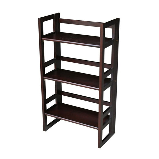 3 Tier Folding Student Bookcase - Espresso - Walmart.com