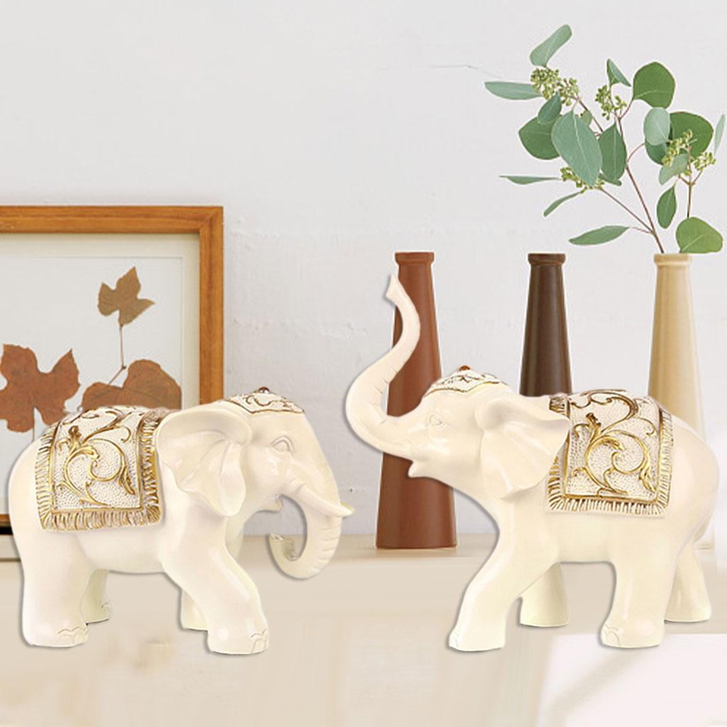 Click here for Elodie 2pcs Feng Shui Elephant Sculptures Resin We... prices