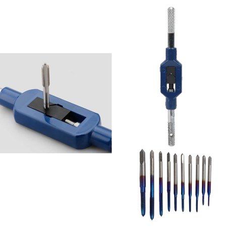 FAGINEY Tap Drill Bit Thread Hand Machine Tapping Kit Blue-Plated ...