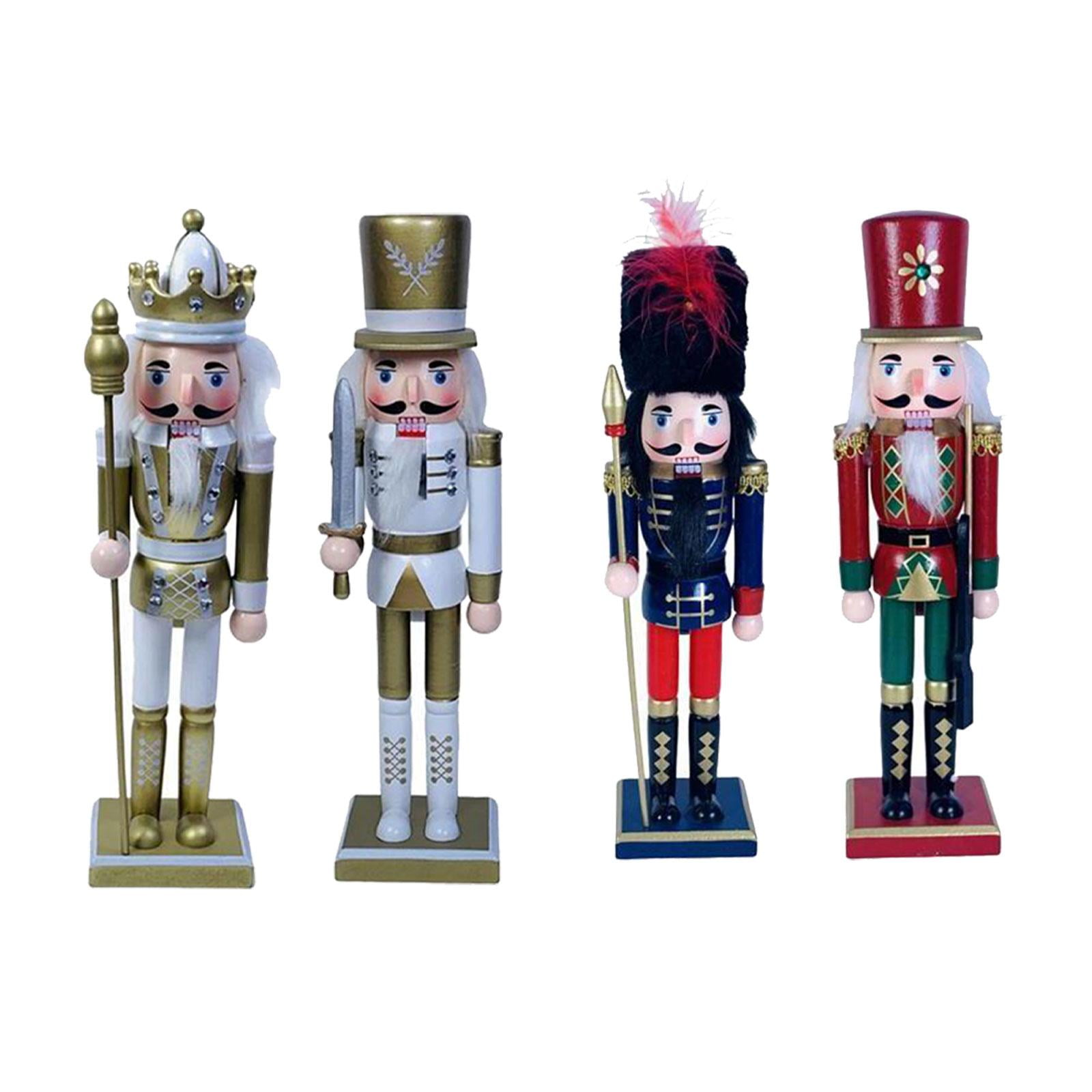 4 Pieces 12" Nutcracker Figures, Decorative Nutcracker Model ...