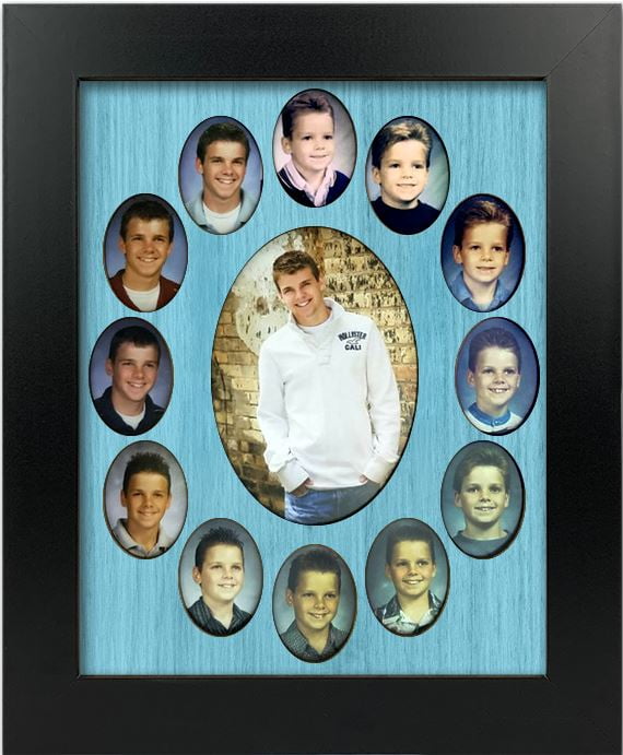 School Years Picture Frame - Oval Collage - Holds 2x3 Wallet Photos - K ...
