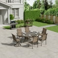 Mondawe 72" Oval Outdoor Dining Table with 2.1" Umbrella Hole, All ...