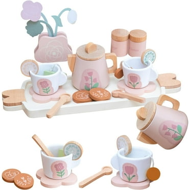 Kids Tea Set-Mini Porcelain Tea Party 17pc. Play Set with Carrying ...