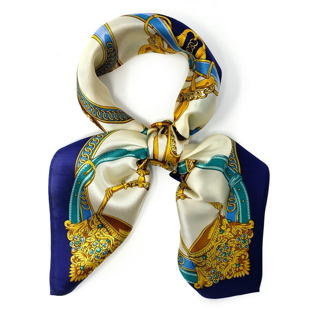 Neckerchief for Women - 100% Mulberry Silk Neck Scarf - Size: 21 x 21 ...