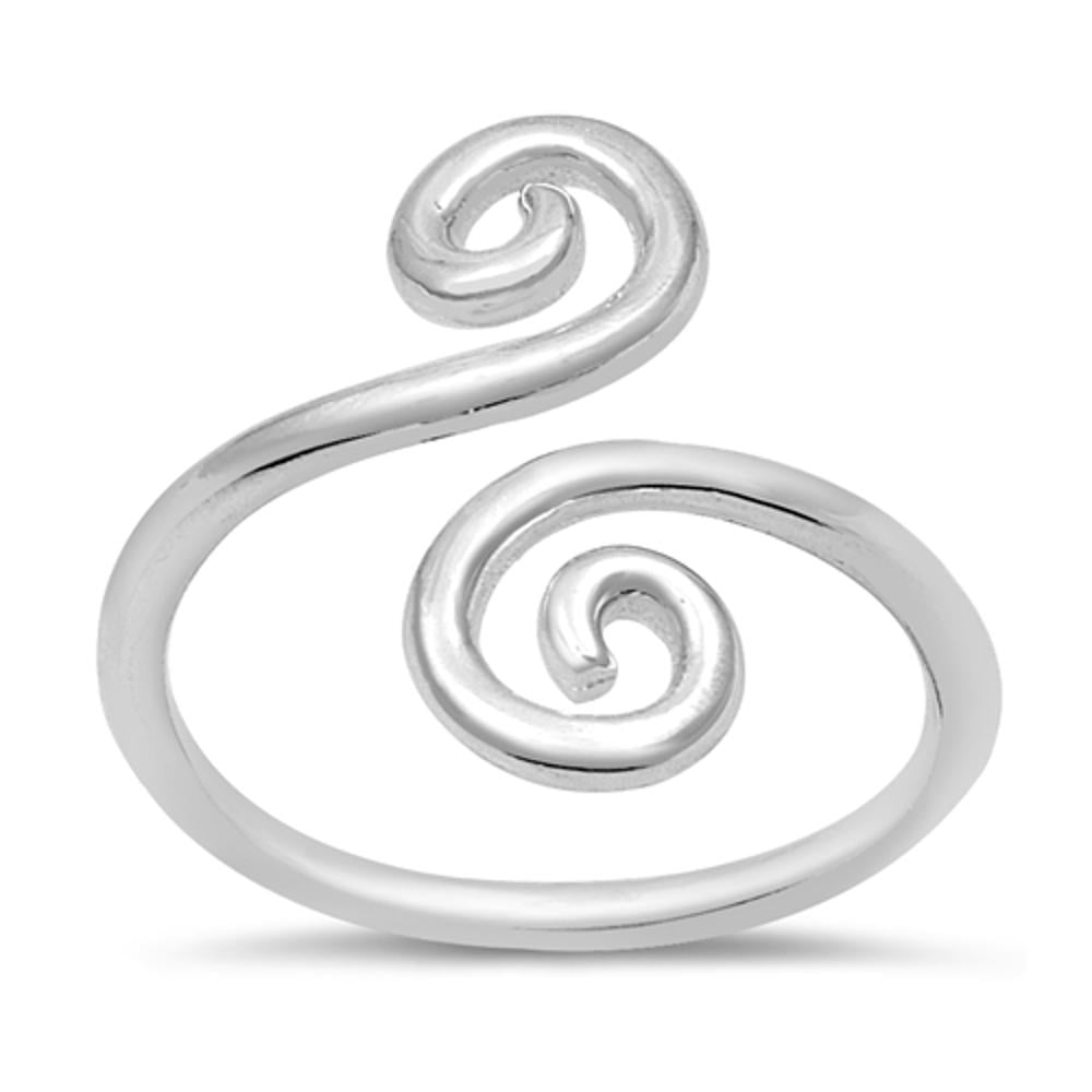 Women's Open Swirl Design Promise Ring .925 Sterling Silver Band ...