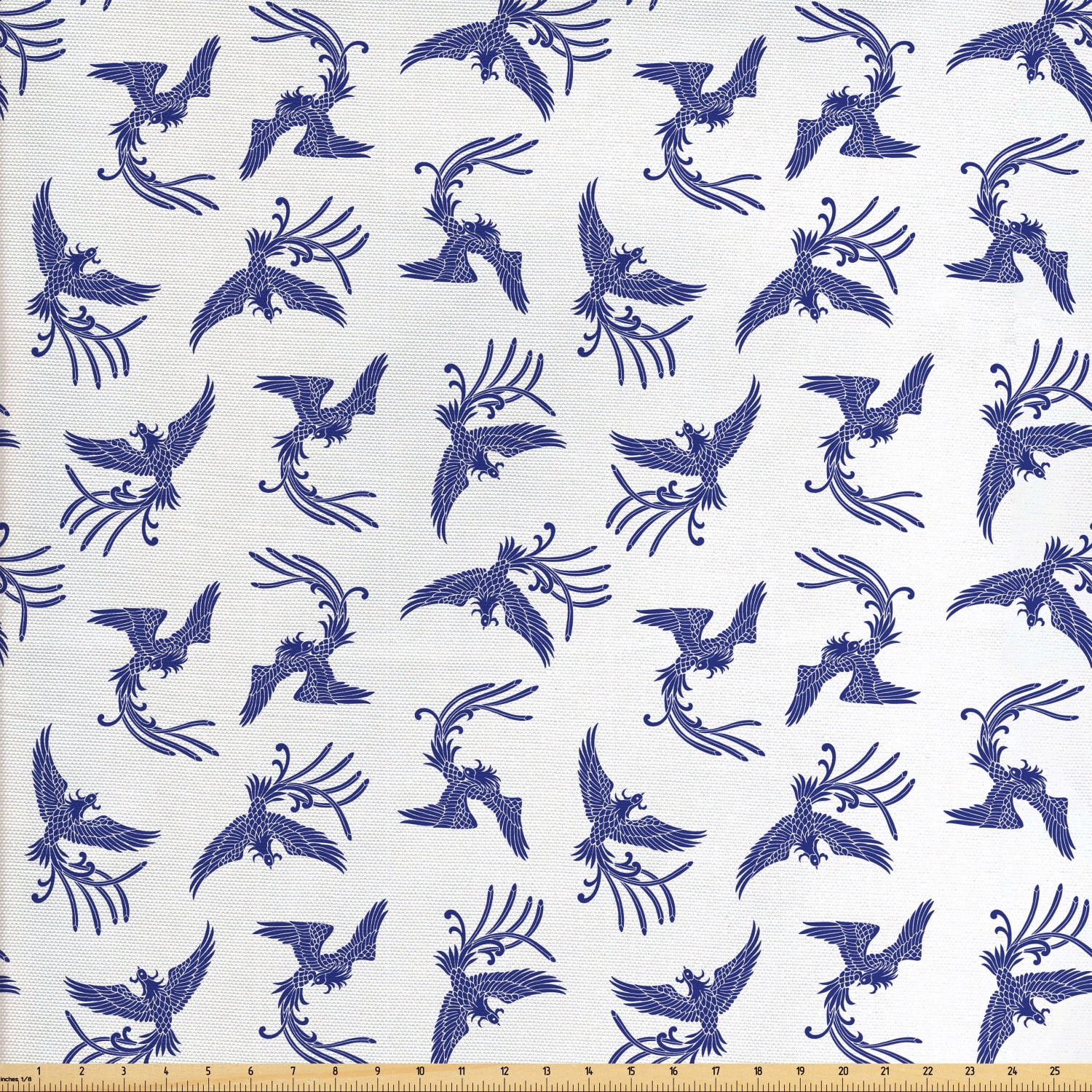 Phoenix Fabric by The Yard, Oriental Bird Exotic Rebirth Creature Motif ...