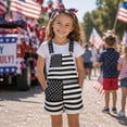 CAIVO Kids Independence Day Print Overalls Adjustable Strap Shorts Boys ...