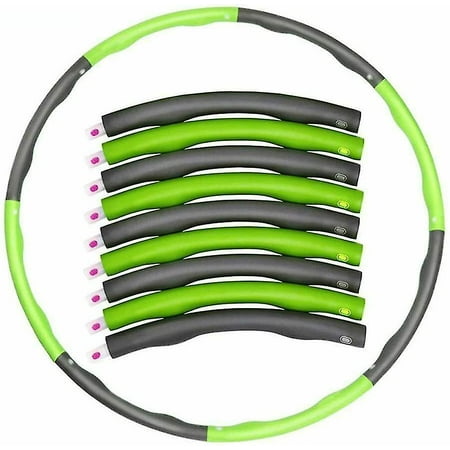Green /grey 1kg Weighted Collapsible Hula Hoop Padded Abs Exercise Gym ...