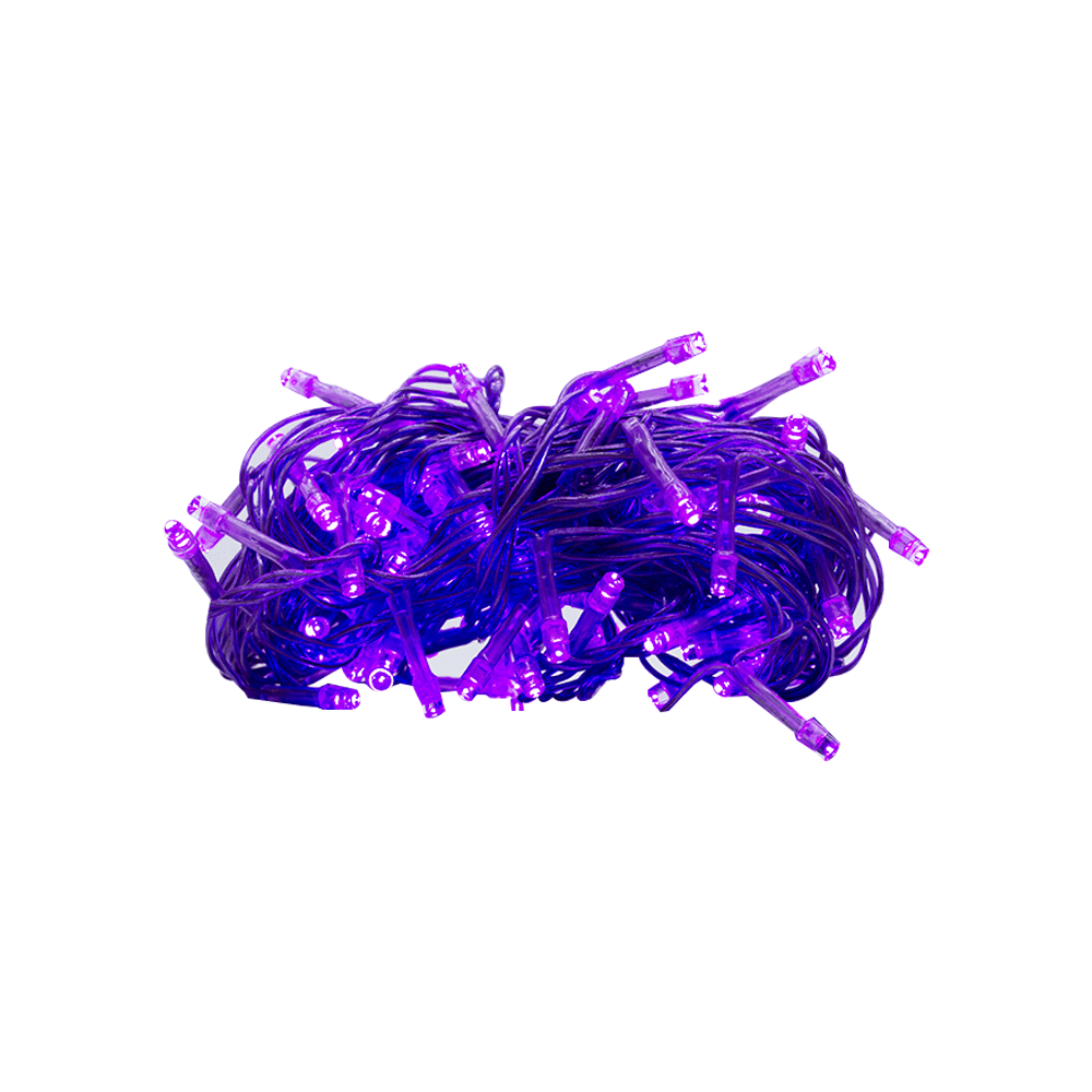 Serie de Luces La Merced Led Morada 100 Focos 8 Funciones Cable Morado ...