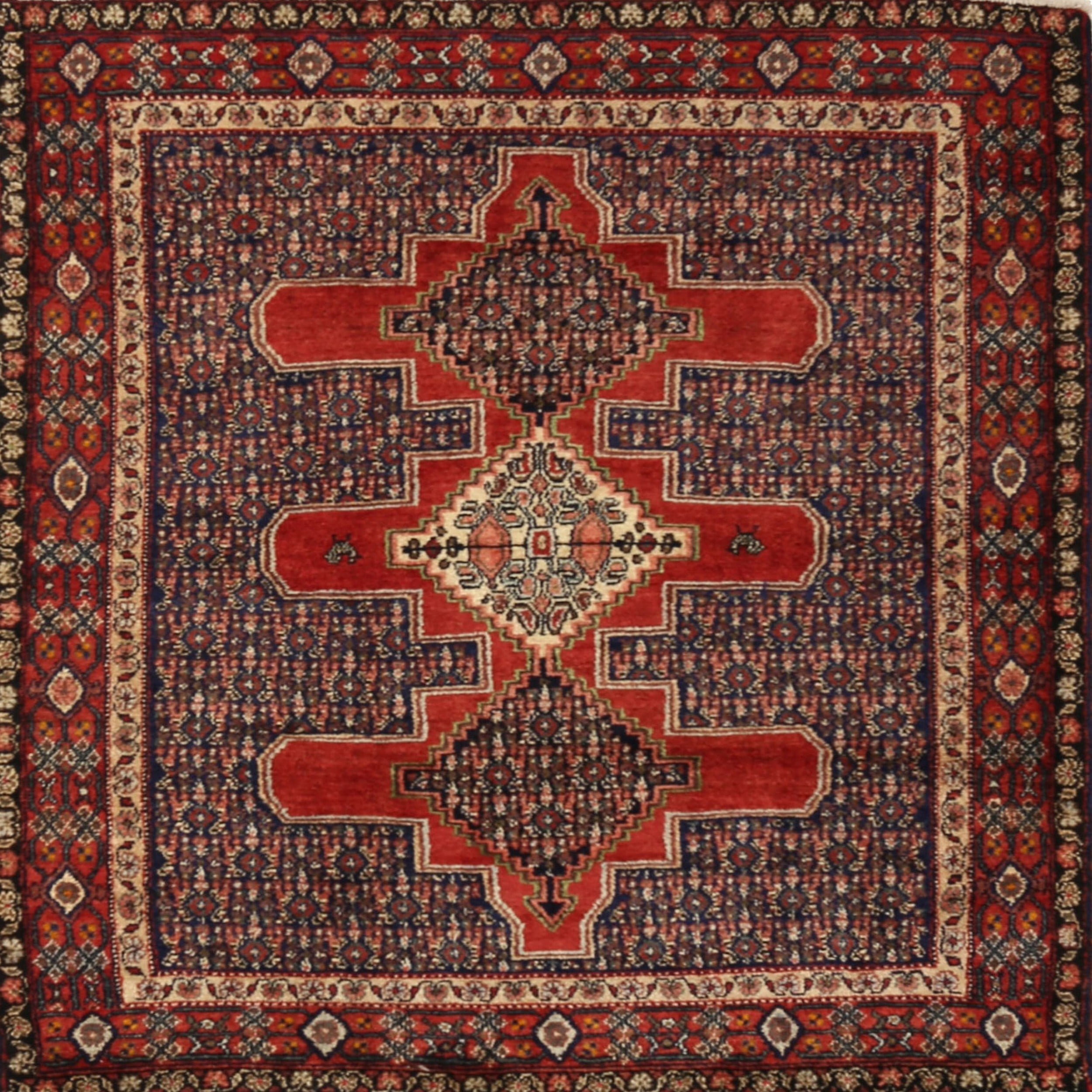 Ahgly Company Indoor Square Traditional Saffron Red Persian Area Rugs ...