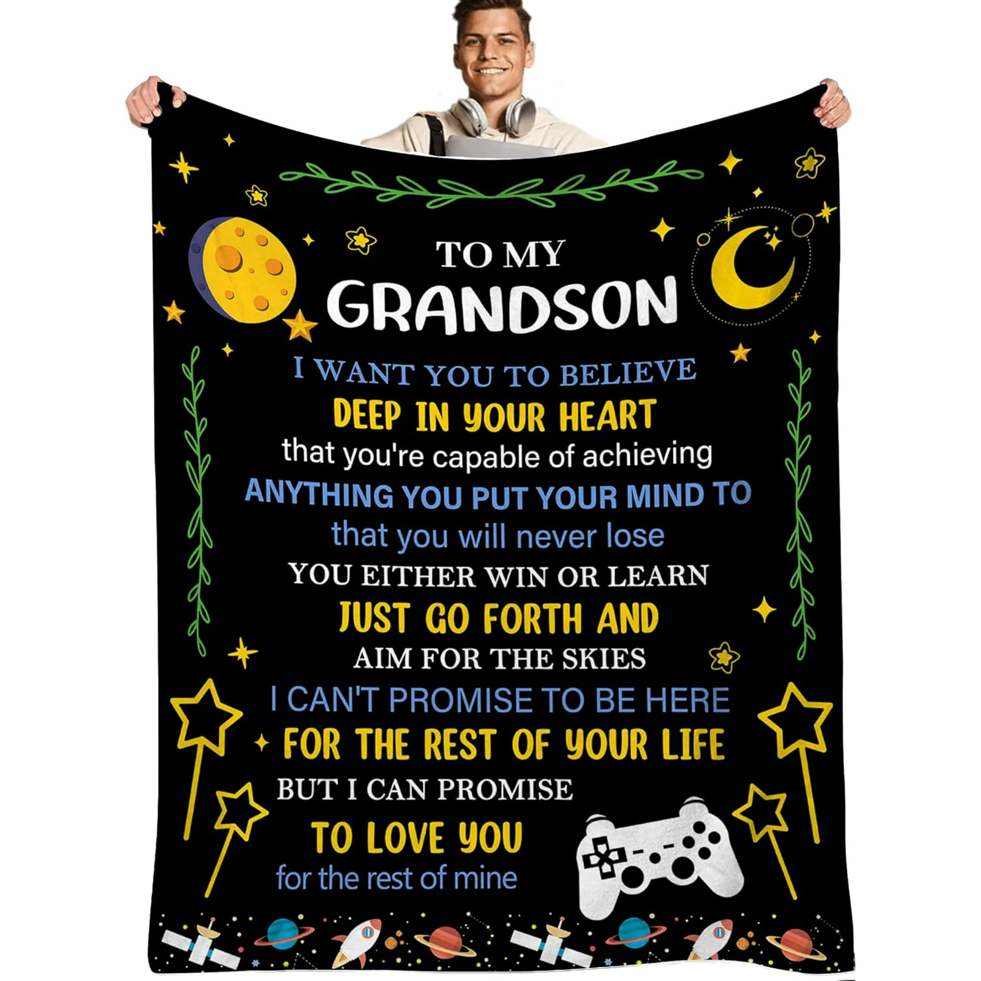 Click here for Kljhyu Cozy Grandson Blanket Gift  Letter Blanket... prices