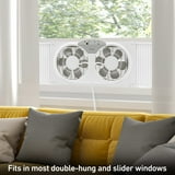 "Holmes 9"" Twin-Blade Digital Window Fan, Dual Exhaust Intake, 3 ...