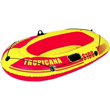 72" Red and Yellow "Tropicana 100" Inflatable Single Person Boat ...
