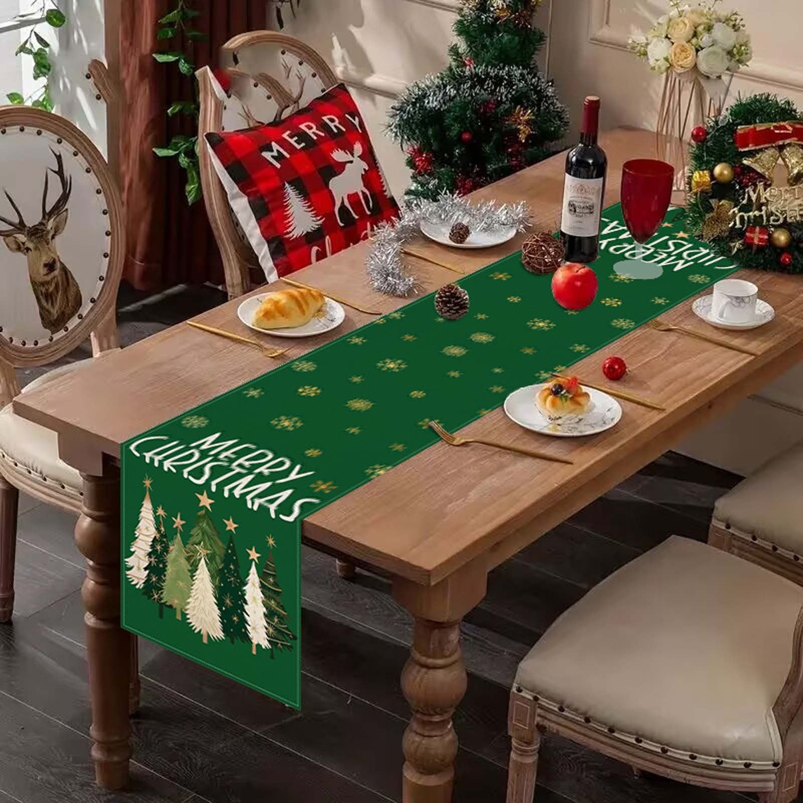 Click here for Boovnll Table Runner  Christmas Tree Printed Table... prices