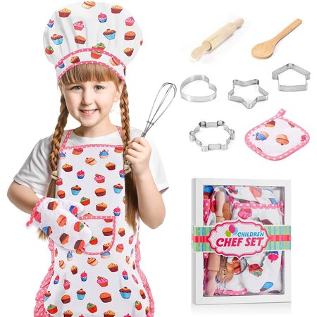 Complete Kids Cooking and Baking Set 11 Pcs Includes Apron for Little ...