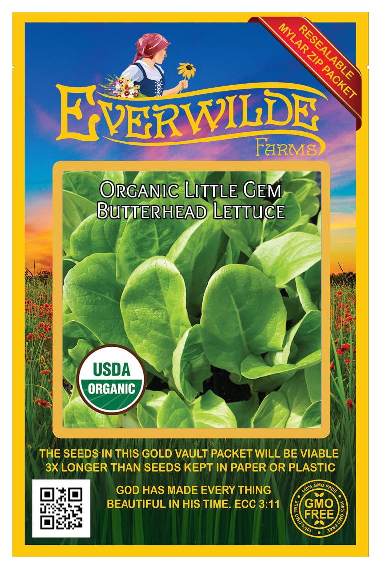 Everwilde Farms - 500 Organic Little Gem Butterhead Lettuce Seeds ...